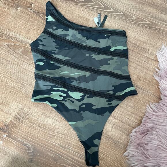 Victoria's Secret | Tops | Nwt Victoria Secret One Shoulder Camo Thong ...